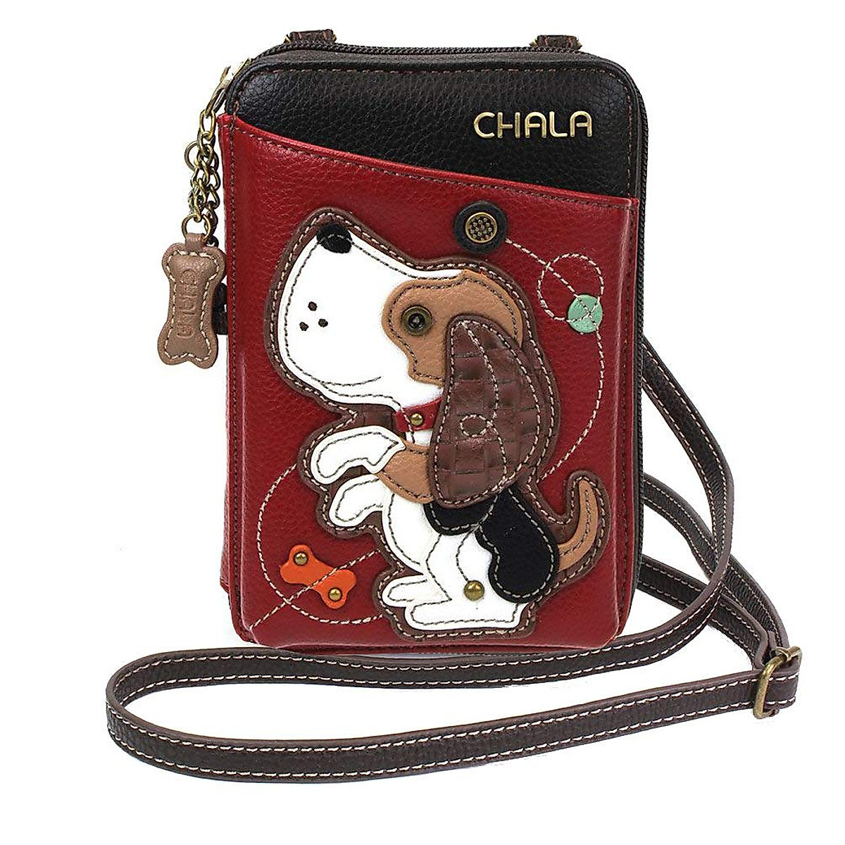 Chala Handbags Dog Wallet Crossbody Handbag - Convertable Strap, Dog Mom, Dog Lover