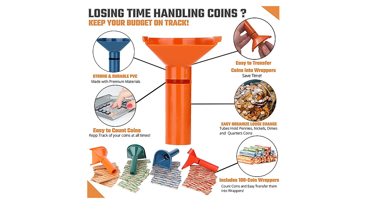 Coin Counters & Sorters Tubes Bundle - Easy U.S. Coin Sorting