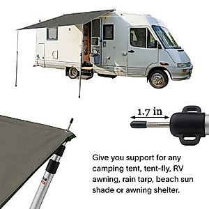 Alvantor Aluminum Telescoping Tarp Poles Adjustable Rods Screen House & Bubble Tent, Portable Awning Poles for Tent Fly & Tarps Canopy, for Camping, Hiking, Backpacking, Extend to 112.6”