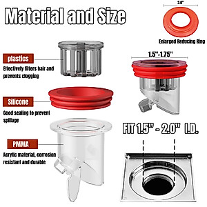 COLDDD Odor Proof Floor Drain, Floor Drain backflow Preventer, Anti-Odor Floor Drain, Prevent Backflow, Prevent Odor Dispersion in Bathrooms, and Kitchens (1.5''-2.0'' Caliber) (2)