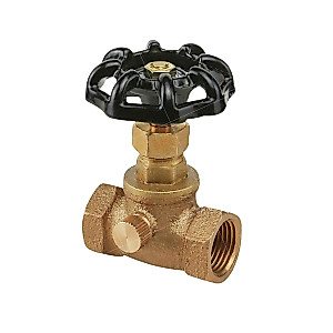 Midline Valve 632U256 Stop Valve with Drain, No Lead 3/4 in. FIP Connections, Brass