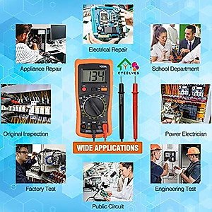 Digital Multimeter, Multimeter with AC DC Voltmeter & Ohm Volt Amp Tester, Multifunction Battery Tester, Pocket Meter with Backlight Tests Wire, Voltage Tester Measure Voltage Current Resistance Diode