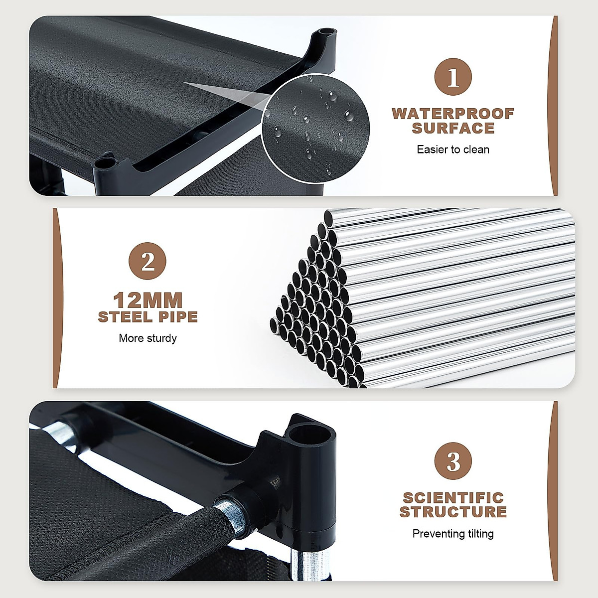 Suzile 24 Large Extra Cube Storage Organizer 6 Tiers Bookshelf Organizer Black Cube Storage Shelf DIY Bookcase Tall Book Shelves for Living Room Study Room Bedroom Office