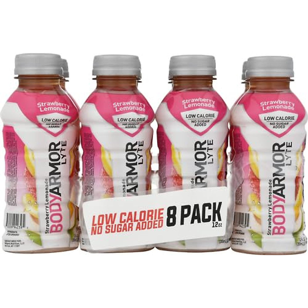 BODYARMOR LYTE Sports Drink Low-Calorie Sports Beverage, Strawberry Lemonade, Natural Flavors With Vitamins, Potassium-Packed Electrolytes, No Preservatives, Perfect For Athletes, 12 Fl Oz (Pack of 8)