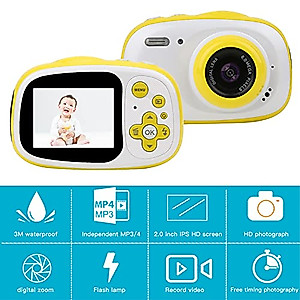 Jeanoko Camera, 8MP 2 Inch Children Digital Camera for Kid for Share Photo for Life Record(Yellow)