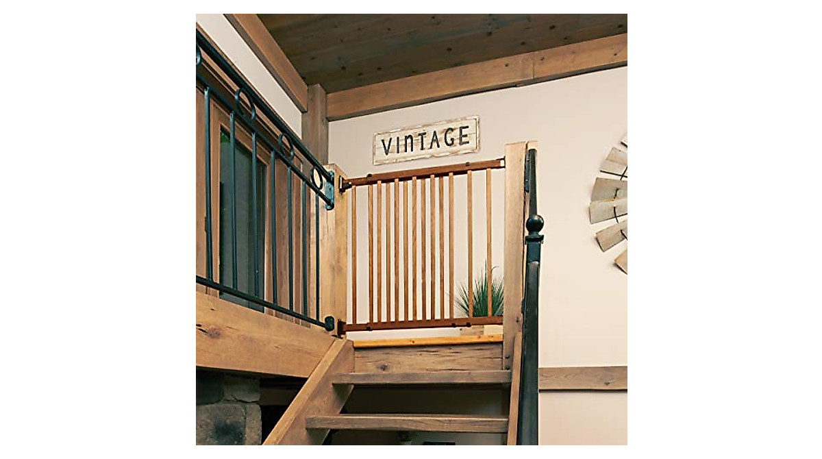 Secure Top-of-Stairs Baby Gate | Farmhouse Collection by Evenflo