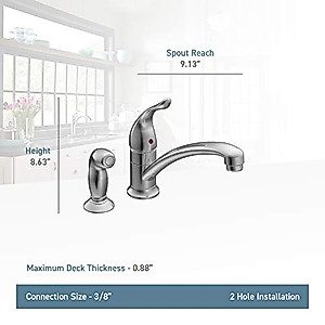 Moen 7437 Chateau One-Handle Low Arc Kitchen Faucet, Chrome