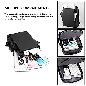 Womleys Laptop Backpack, 15.6 Inch Water Resistant Travel Business Backpack for Men Women,College School Bookbags Daypack (2#Black)