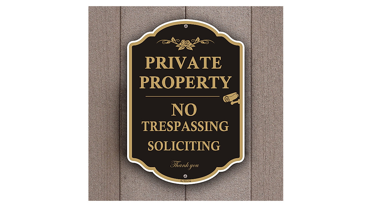 No Trespassing & Security Sign - Rust-Free Aluminum 14x10"
