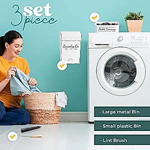 Magnetic Lint Bin Laundry Room Trash Can Farmhouse Decor Home Laundry Room Organization Storage Pods Holder Dryer Sheets Holder Dryer Vent Cleaner Laundry Room Decor Wall Mounted Washing Machine