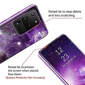 BENTOBEN Samsung Galaxy S20 Ultra Case, Slim Fit Glow in The Dark Shockproof Drop Protective Hybrid Hard PC Soft TPU Bumper Cover for 2020 Samsung Galaxy S20 Ultra 5G 6.9 Inch, Purple Nebula