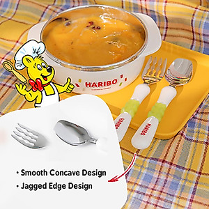 HARIBO Goldbear Fork - Kids & Toddlers Plastic Flatware with HARIBO Goldbear Figure Handle, Kids Eating Utensils for 4 years + Child, BPA Free Silverware for Kids (Green)