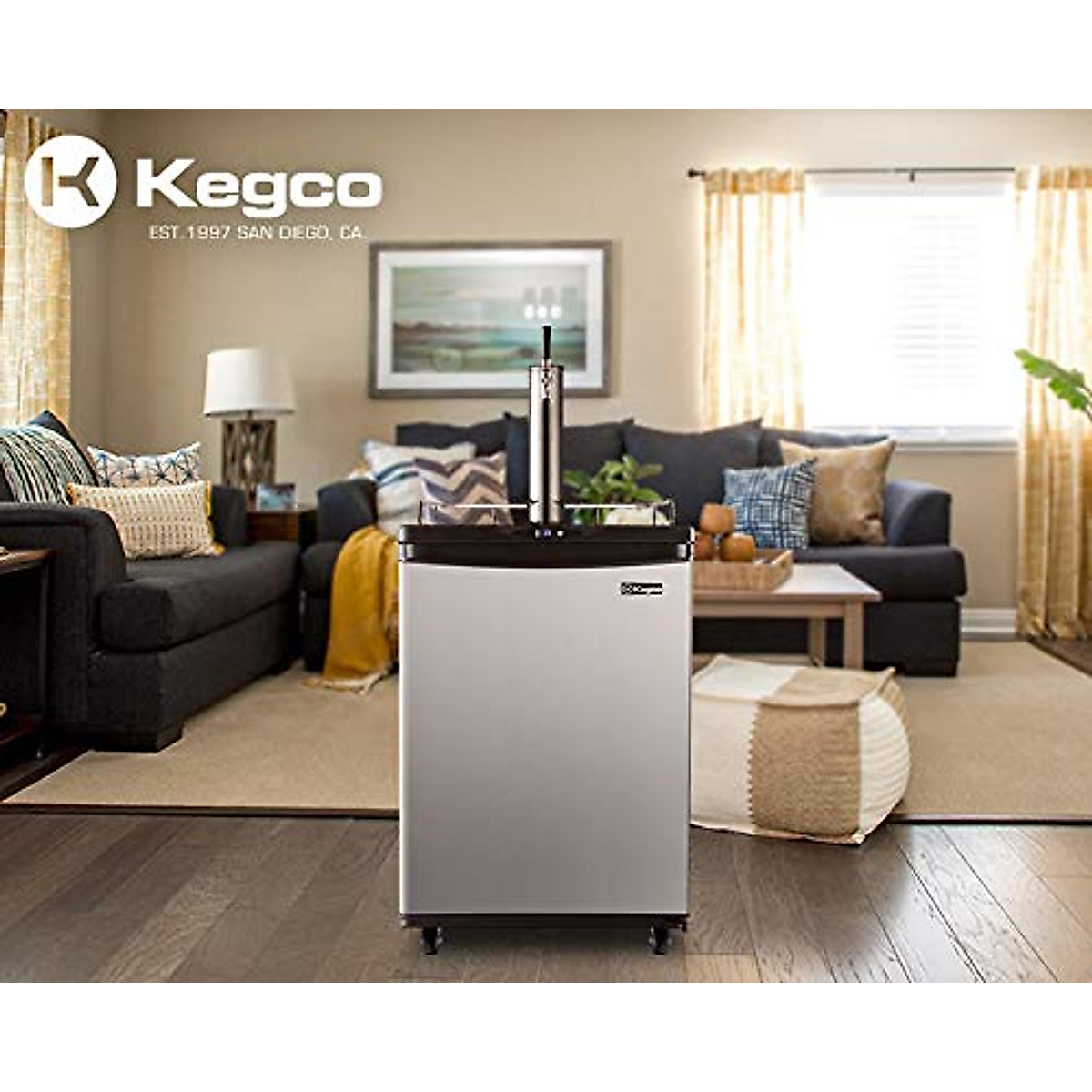 Kegco Kegerator, Single Tap, Stainless Steel