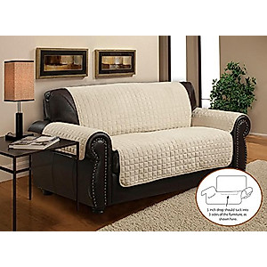 Home Sweet, Deluxe Plush, Quilted Furniture Sofa Slipcover Protectors Love Seat (Taupe, Love Seat)
