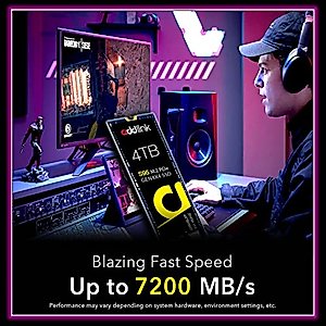 Addlink S95 4TB SSD for PC Storage Upgrade 7200 MB/s Maximum Read Speed PCIe NVMe Gen4 Internal Solid State Hard Drive - M.2 2280 TLC 3D NAND SSD (ad4TBS95M2P) Made in Taiwan