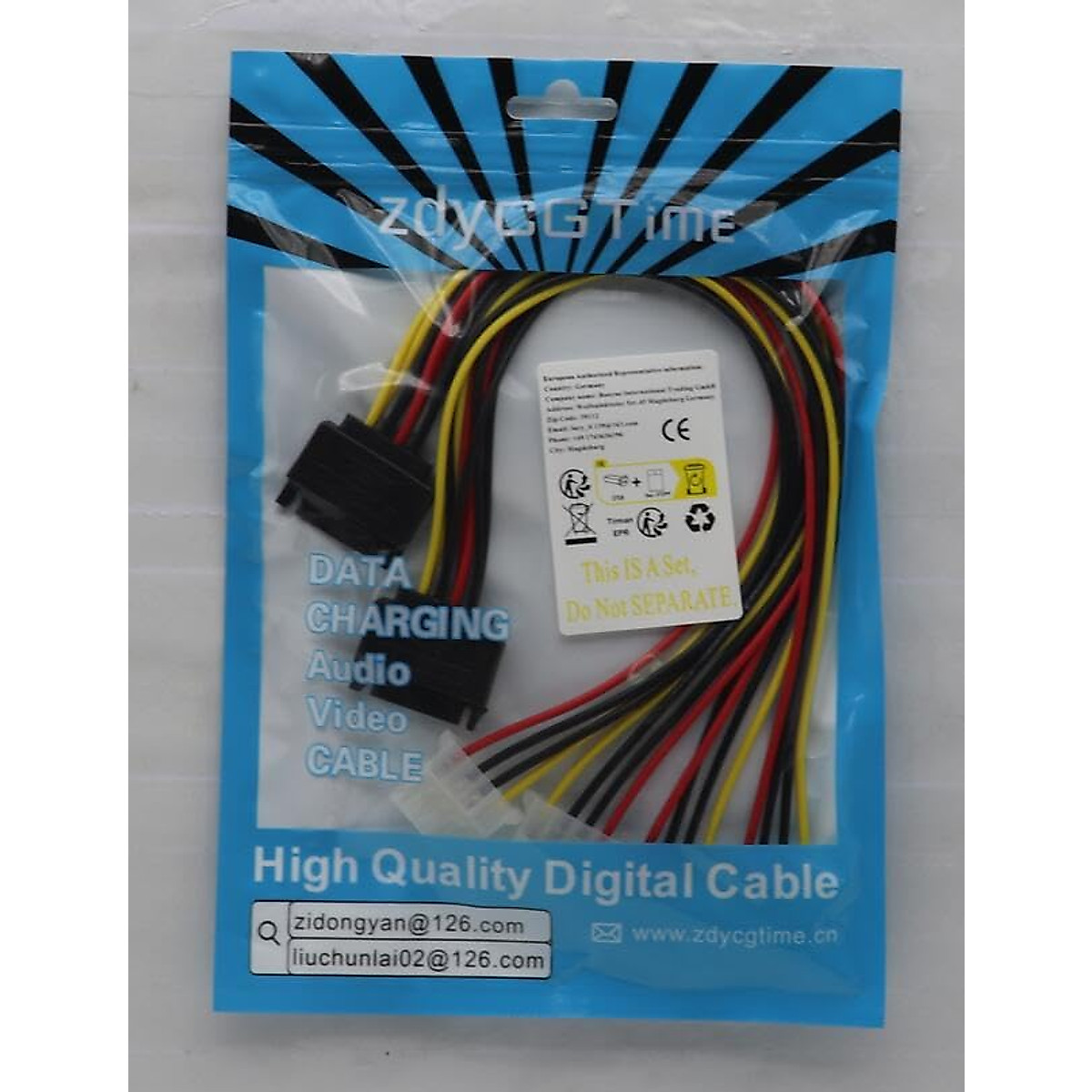 zdyCGTime 15-Pin SATA Male to 8 Pin (6+2 Pin) PCI-Express Female Video Card Power Adapter Cable(20CM/8inch)