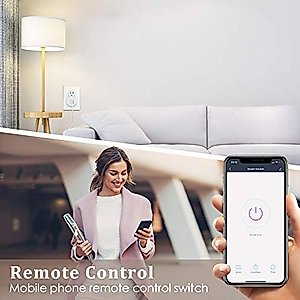 Smart Plug, Wi-Fi Outlet Switch That Work with Alexa/Google Home/Smart Life, Timer Schedule ON/Off Plug, Mini Wireless Socket, 2.4 GHz， No Hub Required, 2 Pack