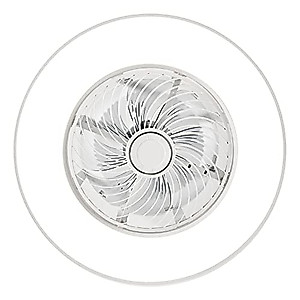 YANASO Upgraded Ceiling Fans with Lights - Low Profile Enclosed Ceiling Fan Bladeless, Remote & APP Control, 3 Colors Dimmable LED 6 Speeds (White)