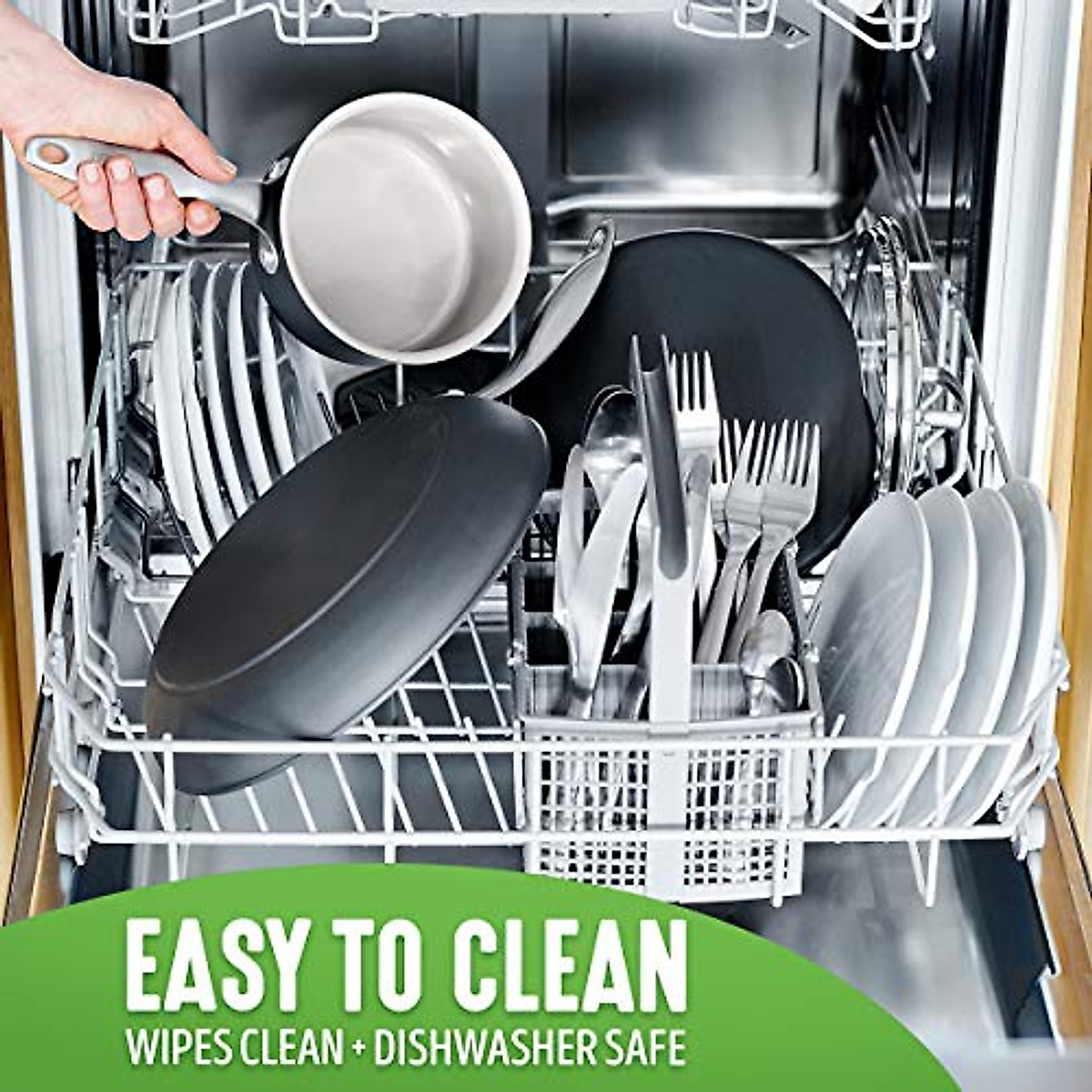 GreenLife Pro Hard Anodized Healthy Ceramic Nonstick, 12 Piece Cookware Pots and Pans Set, PFAS-Free, Dishwasher Safe, Oven Safe, Grey