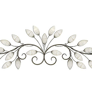 Stratton Home Decor S07736 Brushed Pearl Over The Door Wall Decor, 51.00 W x 1.00 D x 15.00 H, White