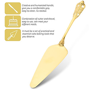 CALLARON Wedding Decor Stainless Steel Cake Server Pie Server Cake Knife Pizza Cutters Scraper Tart Dessert Slicer Cake Silvery Serving Spatulas For Wedding Birthday Loaves Egg Butter Vintage Decor