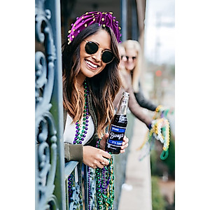 GLBCC Mardi Gras Headband Purple Crystal Jeweled Wide headband Festival Holiday Padded Hairband Carnival Party Hair Accessory (Mardi Gras purple Headband A)