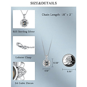 Dorunmo Personalized Photo Projection Pendant Necklace 925 Sterling Silver Heart Pendant Necklace jewelry Romantic Gifts for Gfriend Women Birthday Anniversary