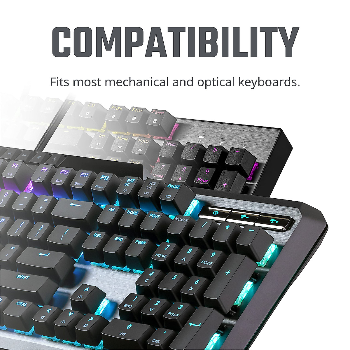 Cooler Master PBT Doubleshot Backlit Keycap Upgrade Set Sakura Pink for Mechanical Keyboards, Compatible with Standard US 104 Layout Keyboards (KC-NPDMF1-US)