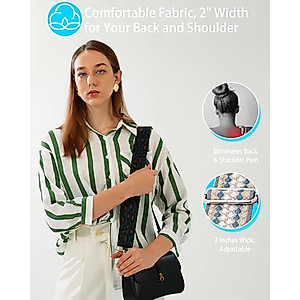 GINJKGO Purse Straps Silver Hardware - Women's Crossbody Handbags Bag Straps Replacement Crossbody for Tote, Guitar Strap for Purse