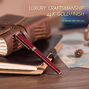 BEILUNER Luxury Rollerball Pen,24K Gold Trim,Noble and Elegant Designs,Schneider Ink Refill, Best Roller Ball Pen Gift Set for Men & Women, Professional, Executive Office, Nice Pens