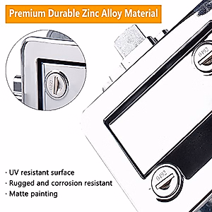 VOGREX RV Door Lock, Travel Trailer Entry Door Lock with Paddle Deadbolt, Camper Door Latch Handle with 4 Keys, Chrome Trailer Door Lock for Camper Travel Trailer RV