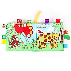 HanShe Baby Soft Book Cloth Book Set 4 PCS Crinkle Book High Contrast Baby Book 0-6 Months Educational Learning Toy for Infant Fabric Baby Activity Crinkle Book for Infants Toddler for Boy Girl Gifts