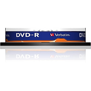 Verbatim DVD-R Discs with AZO Protection 10 Spindle Pack, Bulk Pack 10 x DVD-R Blank Discs with Hard Coat Scratch Guard and AZO Protection Against UV, 16x Speed, 4.7 GB