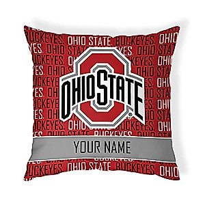 Ohio State Buckeyes Name Pattern Throw Pillow | Personalized | Custom