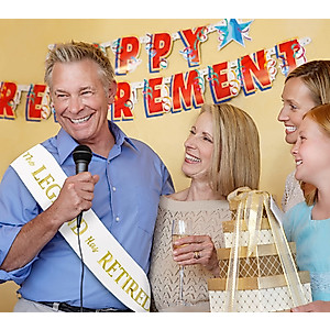 The Legend Has Retired Sash – Elegant White and Gold Foil Legendary Sash for Both Women and Men & a Large Gold Safety Pin. Perfect for Retirement Parties by JPACO