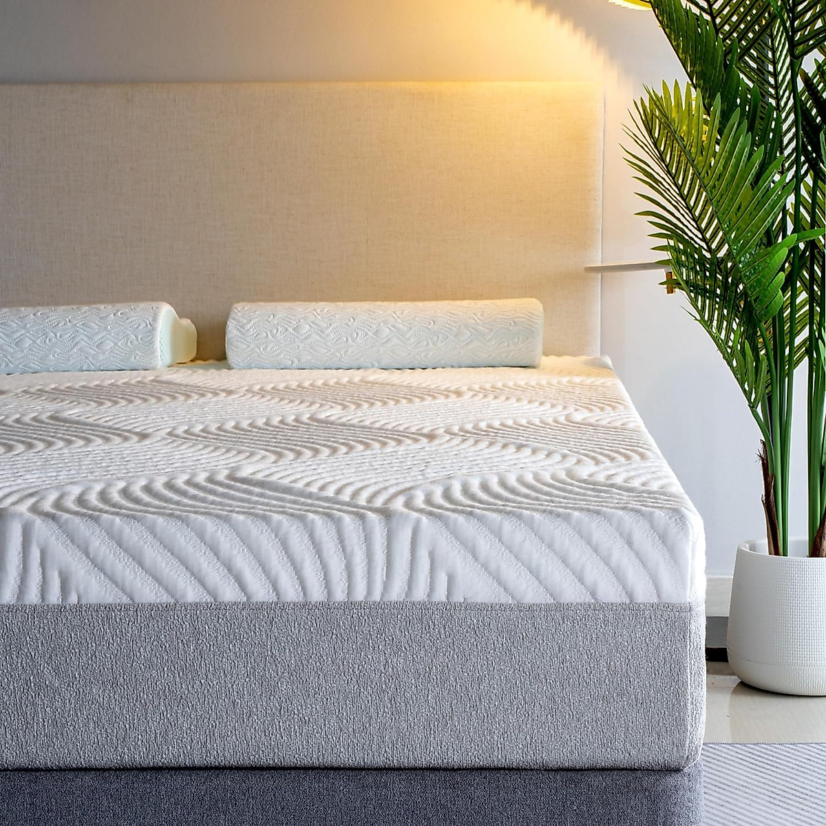 BreezeRest Cal King Mattress 10 Inch Memory Foam Mattress Bed in a Box,Medium Soft Cooling Gel Green Tea Cal King Size Mattress with Breathable Soft Fabric Cover CertiPUR-US Pressure Relieving