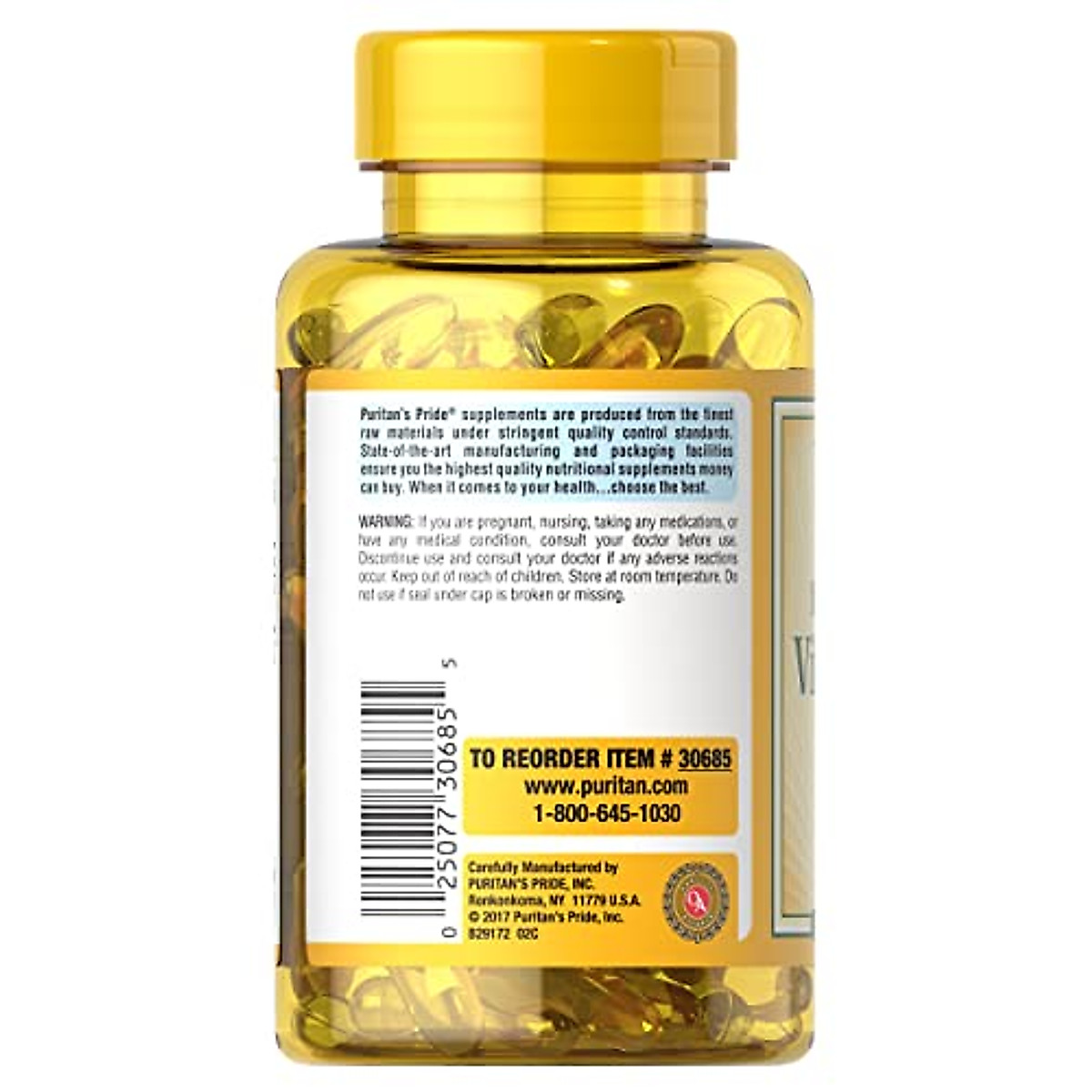 Vitamin D3 5,000 IU Bolsters Immunity by Puritan's Pride for Immune System Support and Healthy Bones and Teeth 200 Softgels, packaging may vary