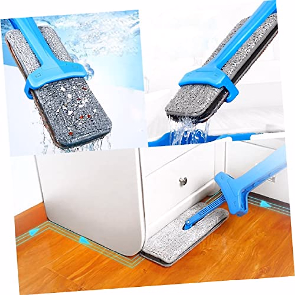 Floor Cleaner Mop 2pcs Cleaning Mops Push Mop Cloth Mop Accessories Double Sided Mop Cloth Flat Grey Flat Pad Floor Mops Dust Cloth Cleaning Tool Mop for Wood Floors