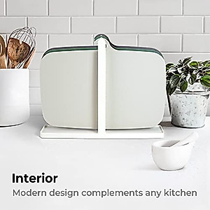 Carrotez Index Plastic Cutting Board With a Stand, Cutting Board Organizer Rack Storage, Cutting Board Organizer Stand Holder, Baking Sheet, Dishwasher-washable