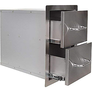Bull Outdoor Products 56985 Double Drawer, Stainless Steel