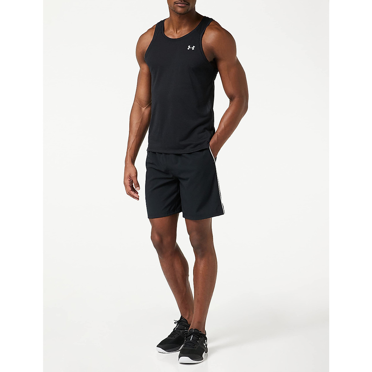 Under Armour Streaker Singlet, Black (001)/Reflective, Medium