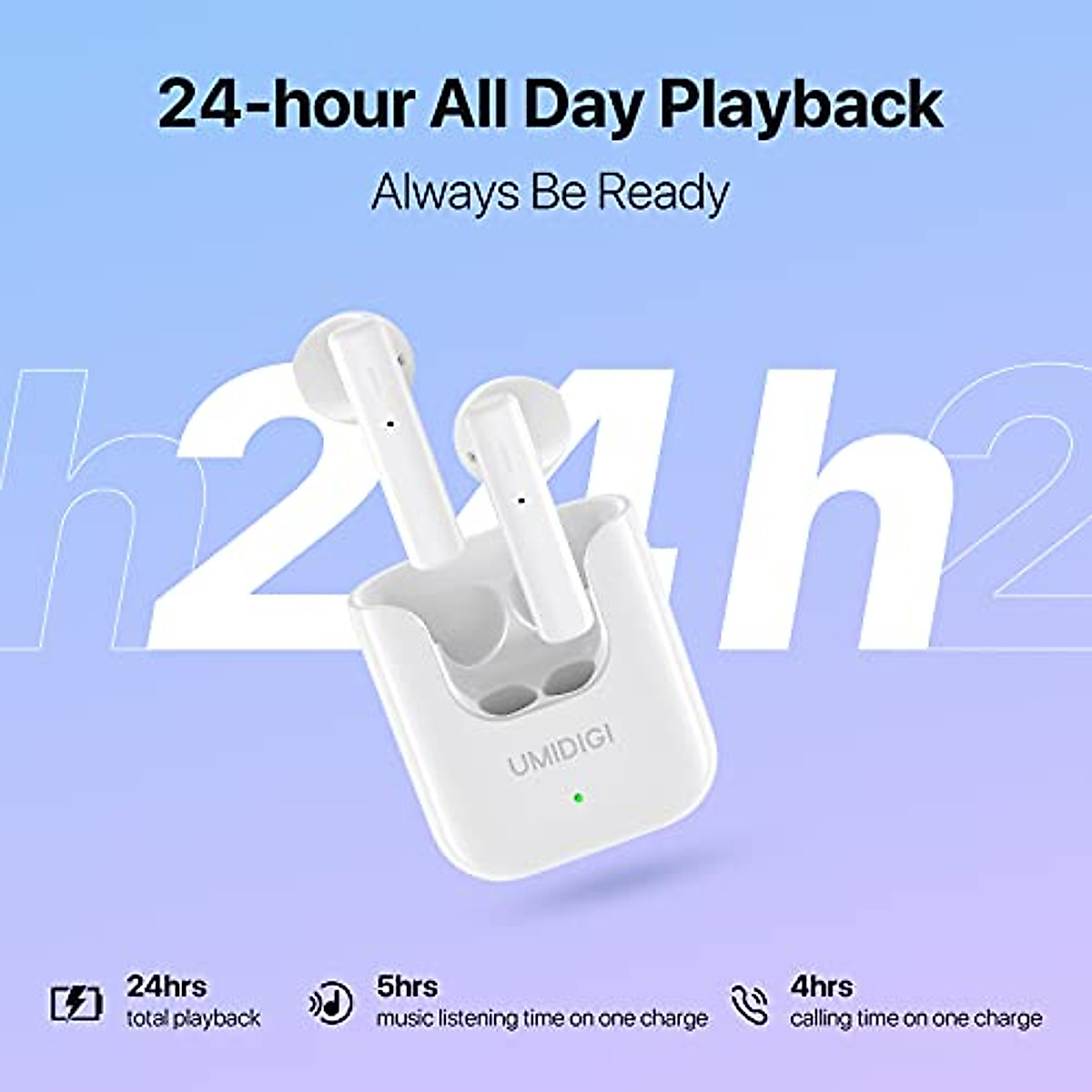 UMIDIGI Wireless Earbuds, AirBuds U Wireless Headphones with Microphones, Bluetooth 5.1 Earphones in-Ear, Touch Control Bluetooth Earbuds, 24H Playing Time for Work, Home Office