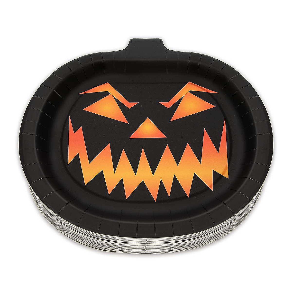 EPHYO 50 Count Halloween Paper Plates Disposable 10 x 10 Inch Party Supplies Dinnerware Plates Black Pumpkin Orange Decoration Plates