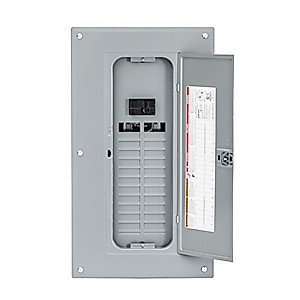 Square D - HOM2448M125PC Homeline 125 Amp 24-Space 48-Circuit Indoor Main Breaker Load Center with Cover (Plug-on Neutral Ready),