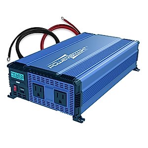 PowerBright 1100 Watt 12V Power Inverter Dual 110V / 120V AC Outlets, Installation Kit Included, Automotive Back Up Power Supply for Blenders, Vacuums, Electric Cooler - ETL Approved Under UL STD 458