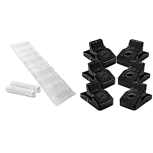 Rat and Mouse Traps and Sticky Rat Traps 'N Mouse Glue Traps – This Bundle has Set of 6 Large Snap Traps for Mice Chipmunks ‘N Squirrels with 2 XL Large Heavy Duty Clear Pre Baited Mats for Trapping M