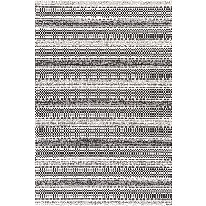 Mark&Day Area Rugs, 5x7 Stone Bohemian/Global Black Area Rug, Black/Cream Carpet for Living Room, Bedroom or Kitchen (5'3" x 7'3")