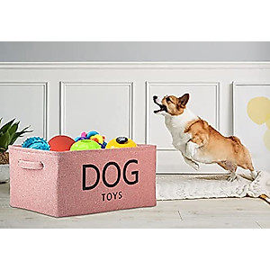 Morezi Canvas Storage Basket Bin Chest Organizer - Perfect for Organizing Toy Storage, Baby Toys, Kids Toys, Dog Toys, Baby Clothing, Children Books, Gift Baskets - Pink