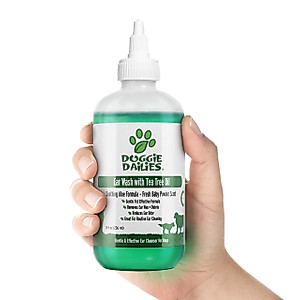 Doggie Dailies Cleansing Ear Wash for Dogs with Tea Tree Oil & Soothing Aloe Vera