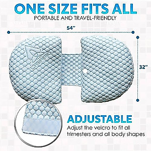 CASPERO Maternity Wedge Pillow for Pregnant Women - Soft Body Pillow for Side Sleepers, Support for Back, Belly, Hips, Neck with Detachable Adjustable Pillow Cover - Travel Friendly & Machine Washable